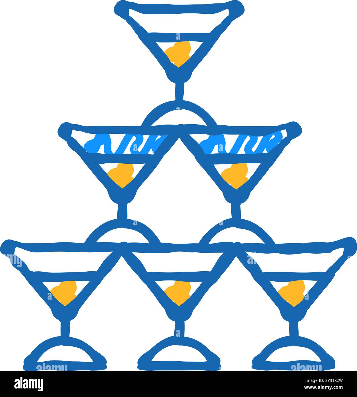 champagne glass tower icon doodle illustration Stock Vector Image & Art ...