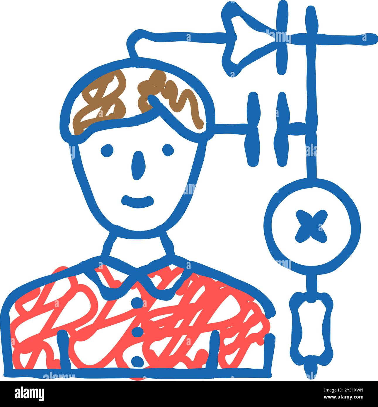 engineer worker flat icon doodle illustration Stock Vector Image & Art ...