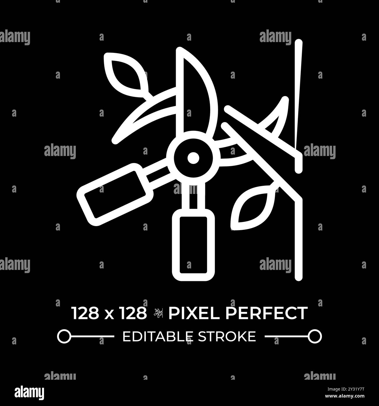 Pruning White Linear Icon For Dark Theme Stock Vector Image And Art Alamy