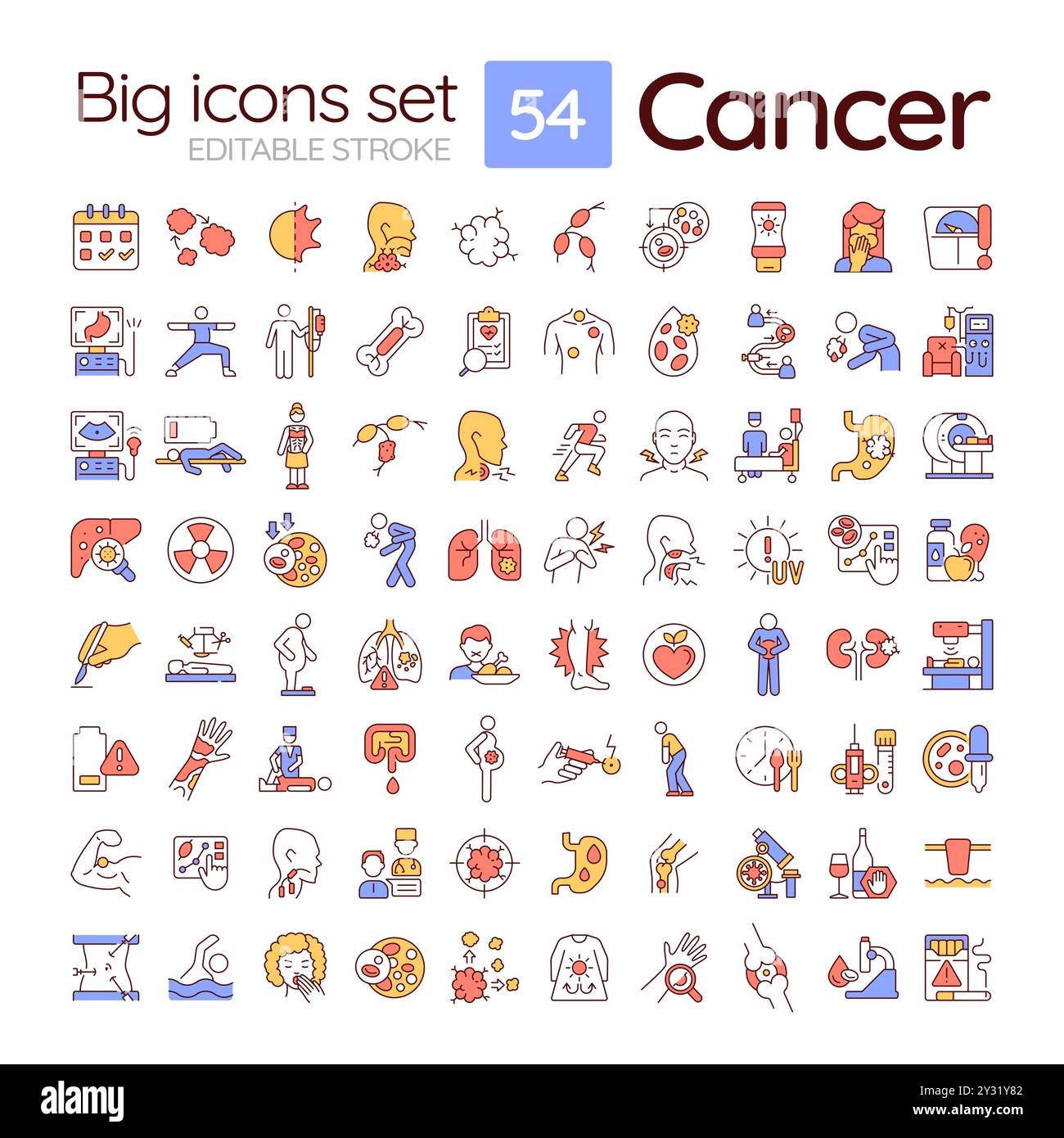 Cancer RGB color icons set Stock Vector Image & Art - Alamy