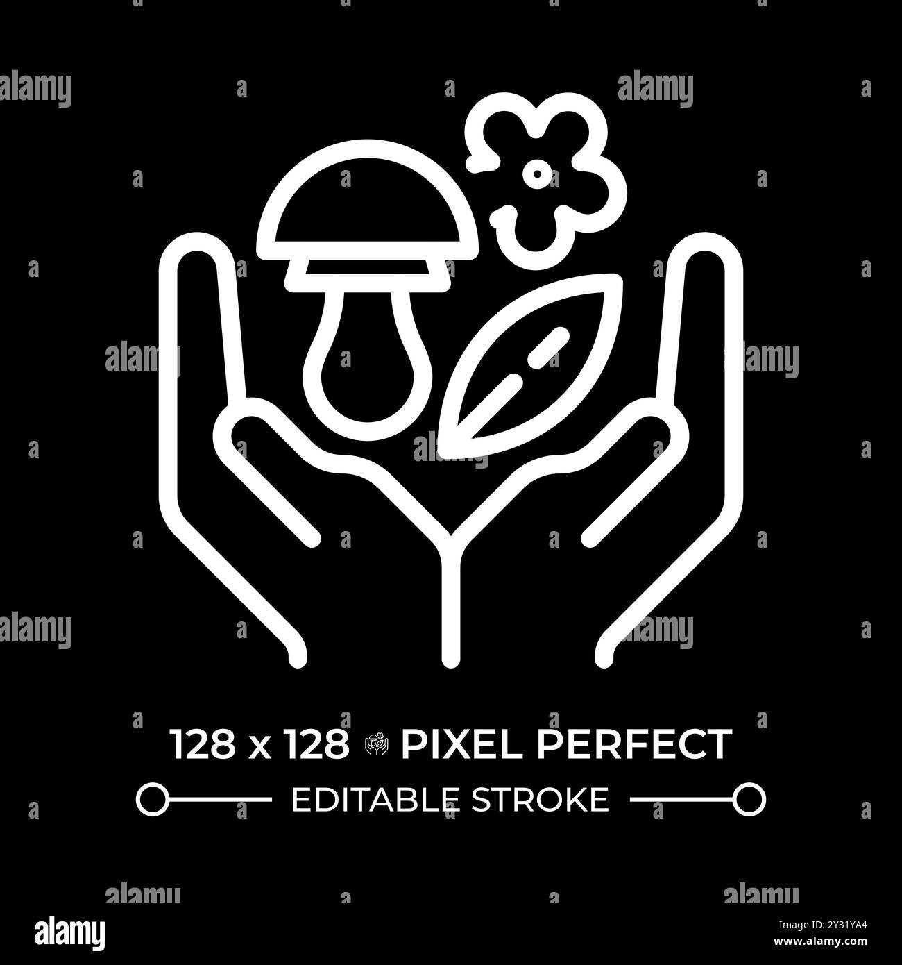 Forest foraging white linear icon for dark theme Stock Vector Image ...