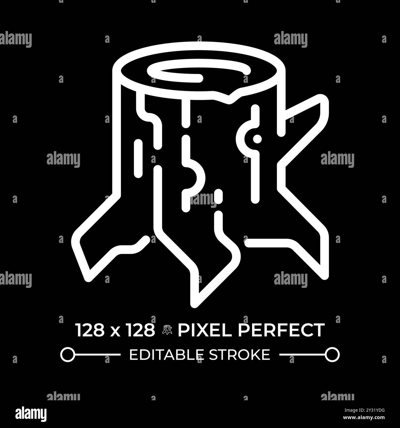 Stump white linear icon for dark theme Stock Vector Image & Art - Alamy