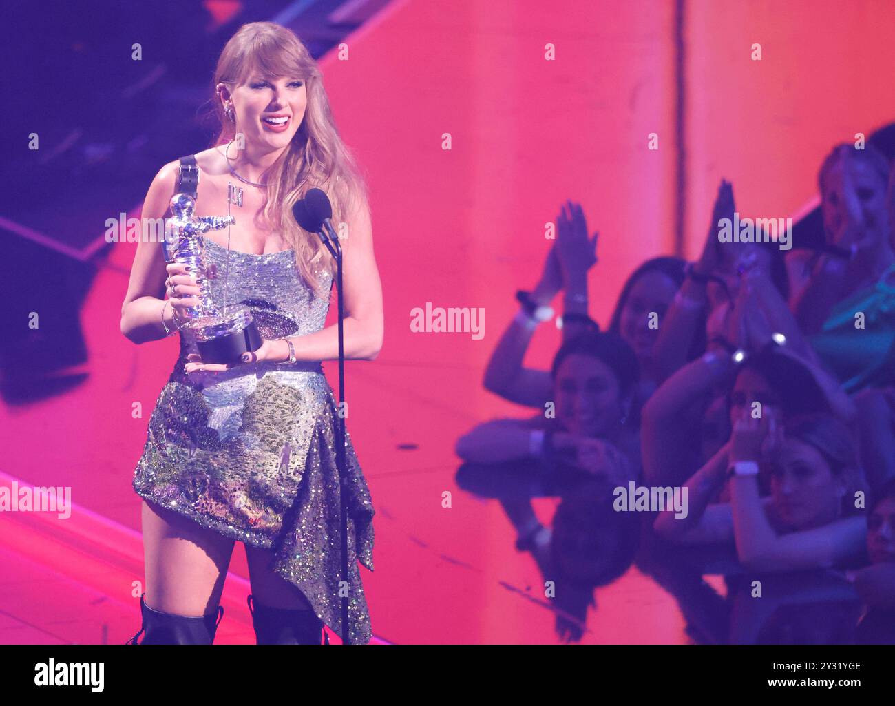 Taylor Swift accepts the Video of the Year award (Presented by Burger ...