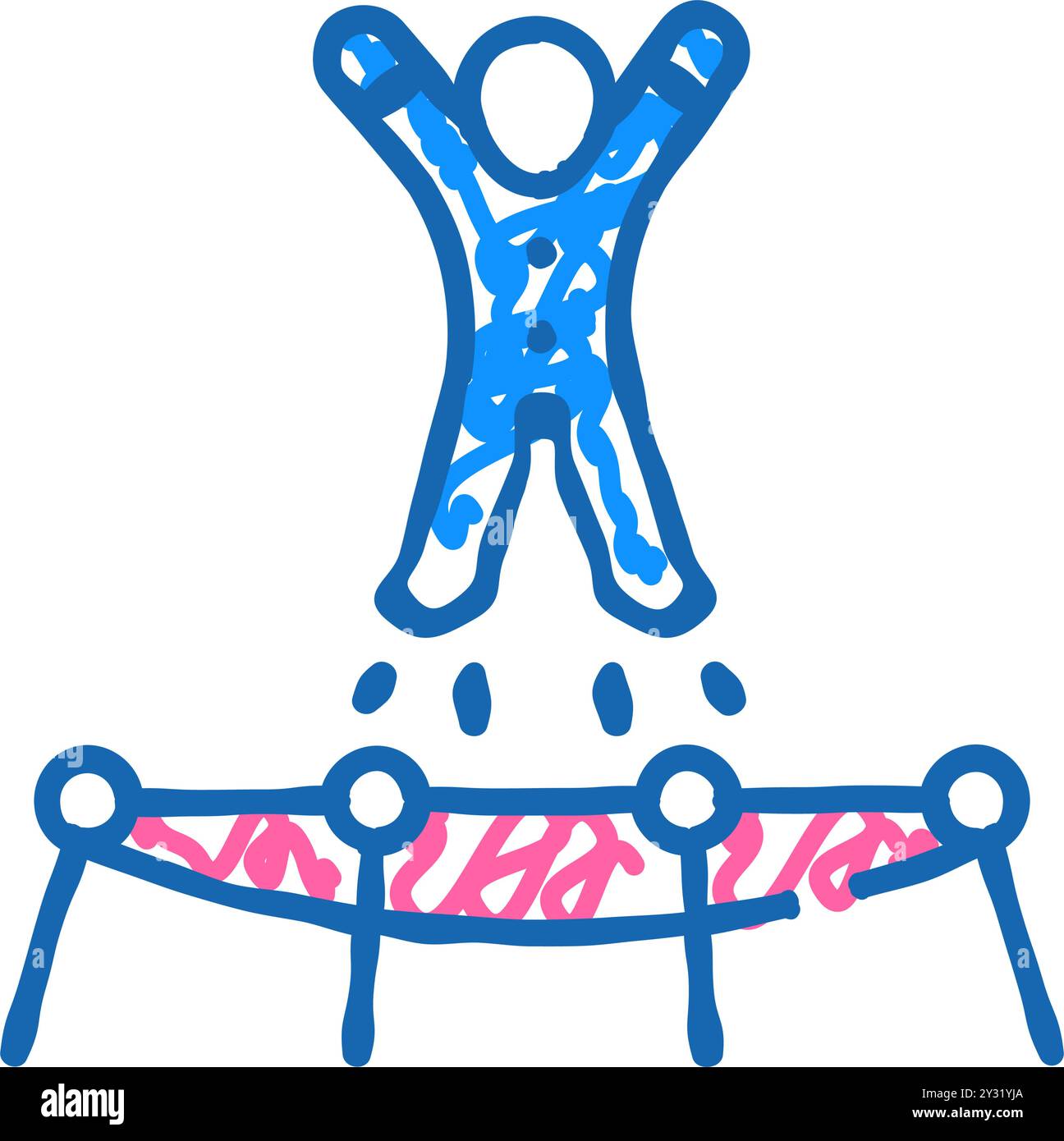 acrobat jumping on trampoline icon doodle illustration Stock Vector ...