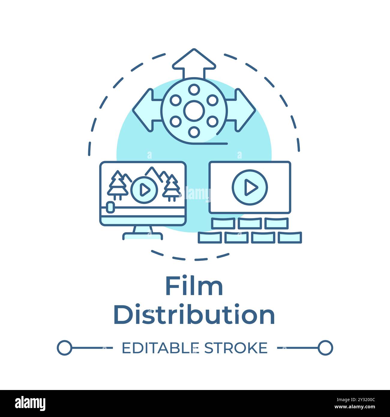 Film distribution multi color concept icon Stock Vector Image & Art - Alamy