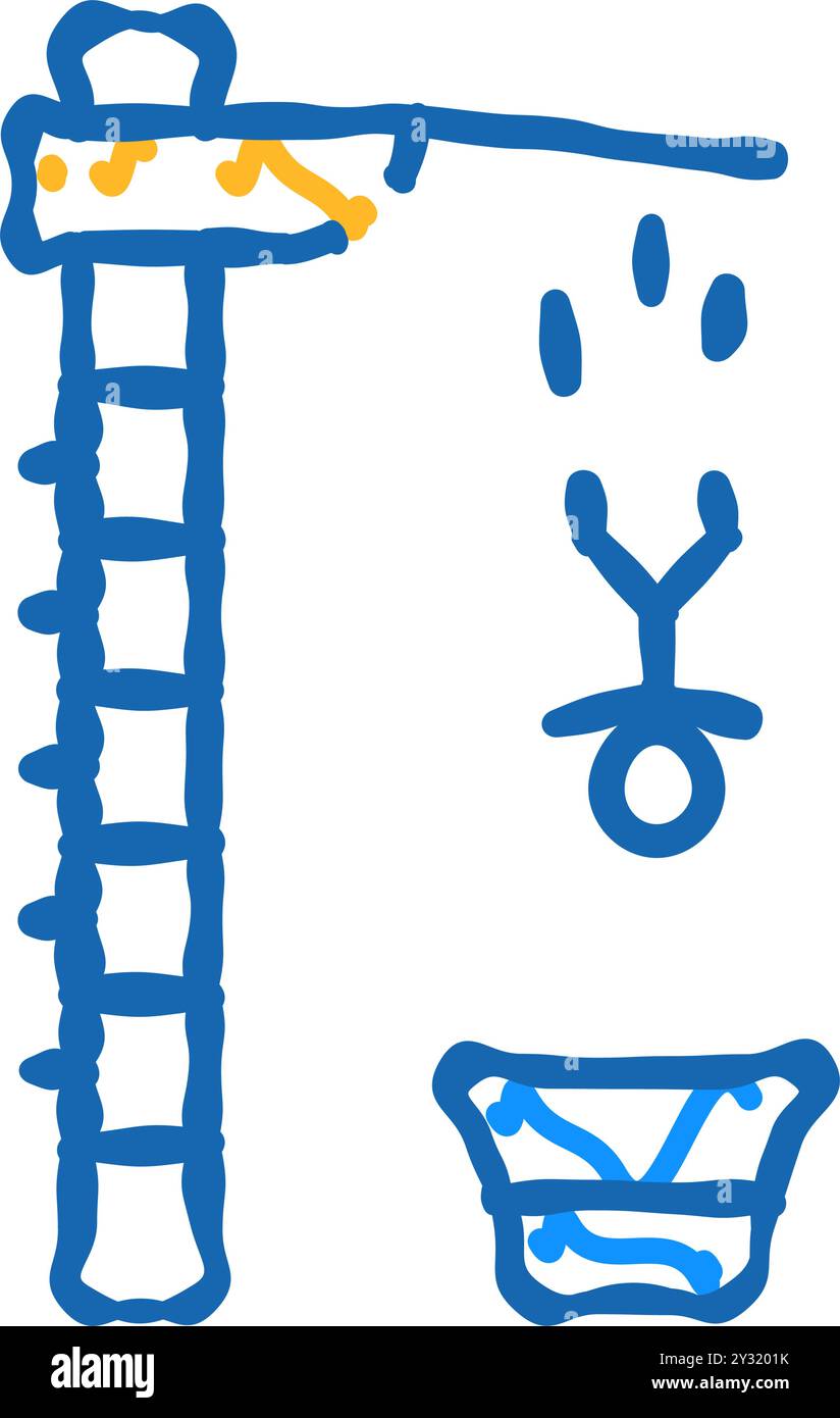 jumping into water from height icon doodle illustration Stock Vector ...