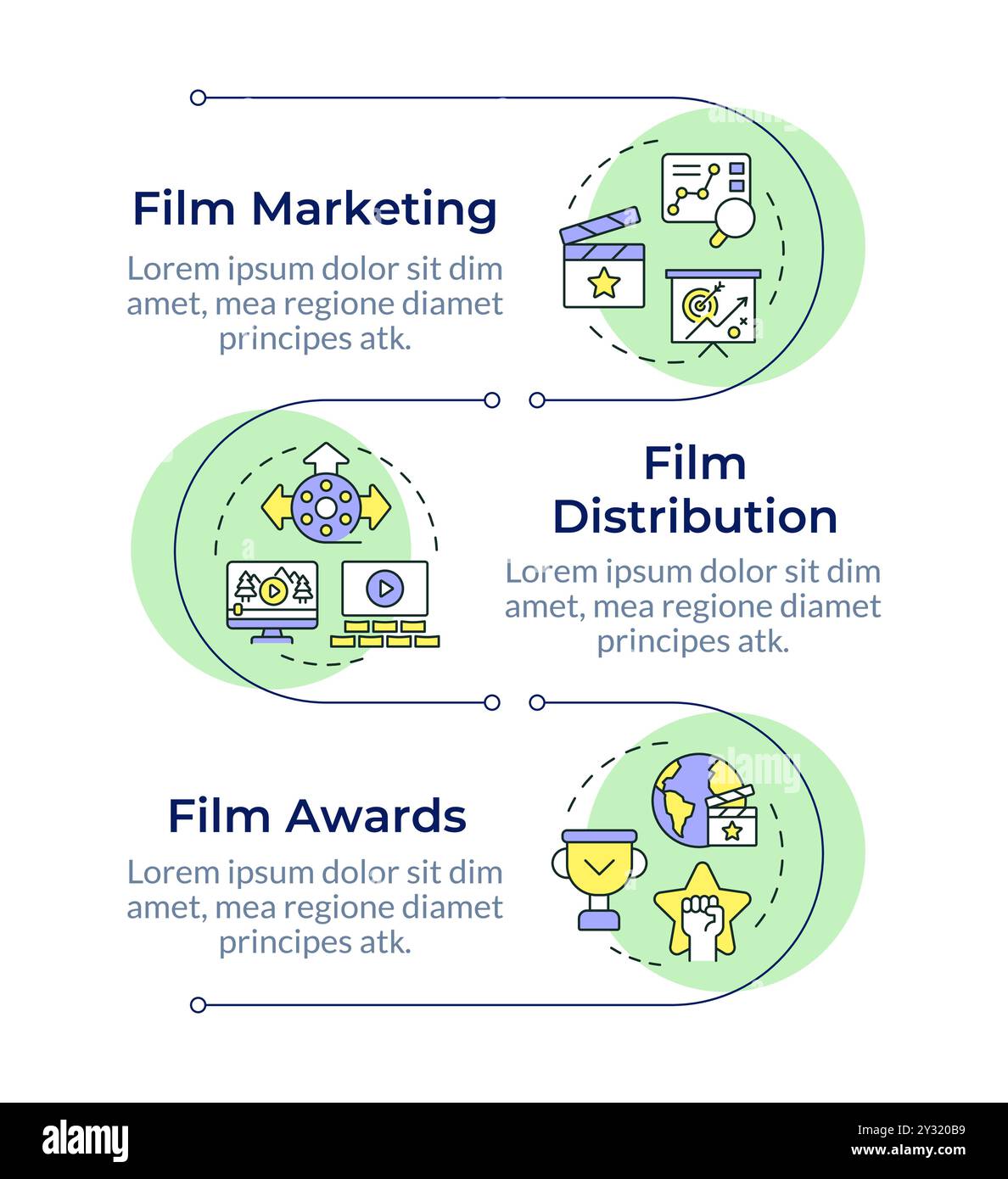 Movie marketing strategy infographic vertical sequence Stock Vector ...