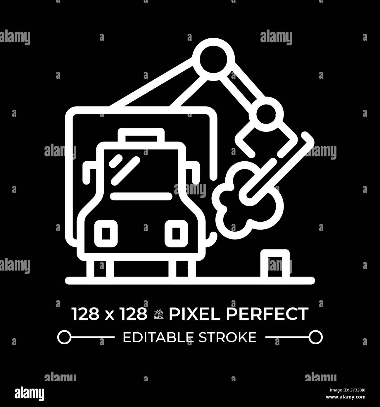 Debris hauling white linear icon for dark theme Stock Vector Image ...