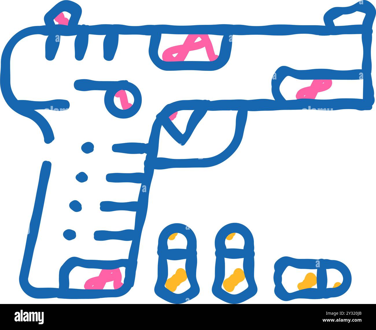 gun with cartridges icon doodle illustration Stock Vector Image & Art ...