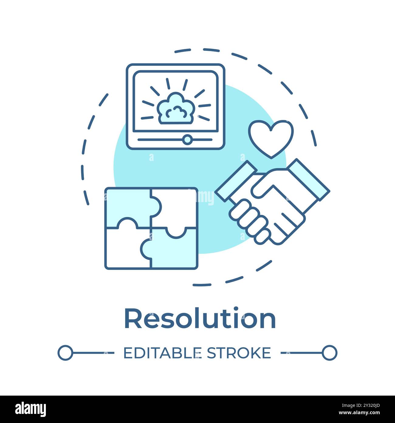 Narrative conflict resolution multi color concept icon Stock Vector ...