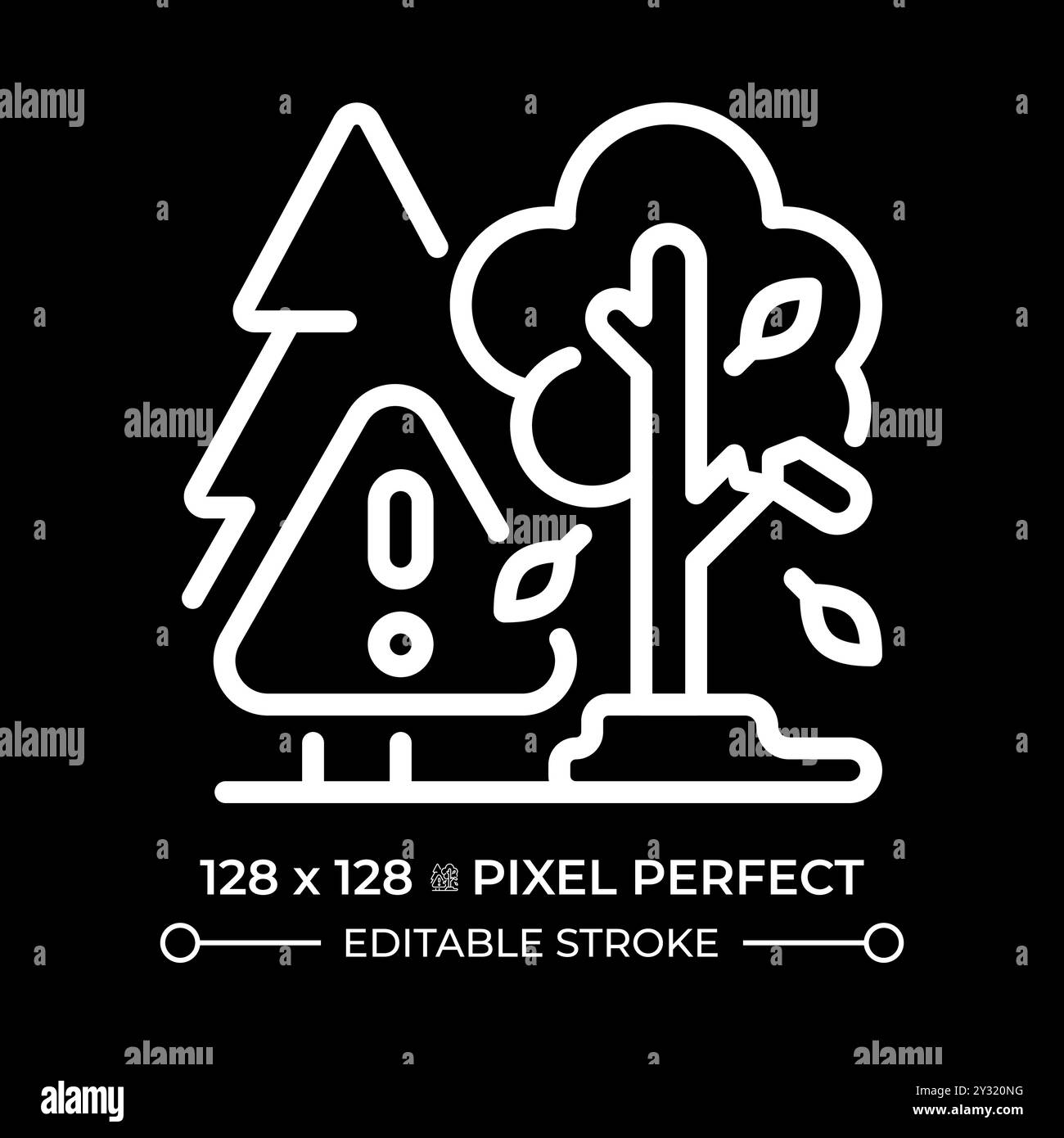 Tree risk white linear icon for dark theme Stock Vector Image & Art - Alamy