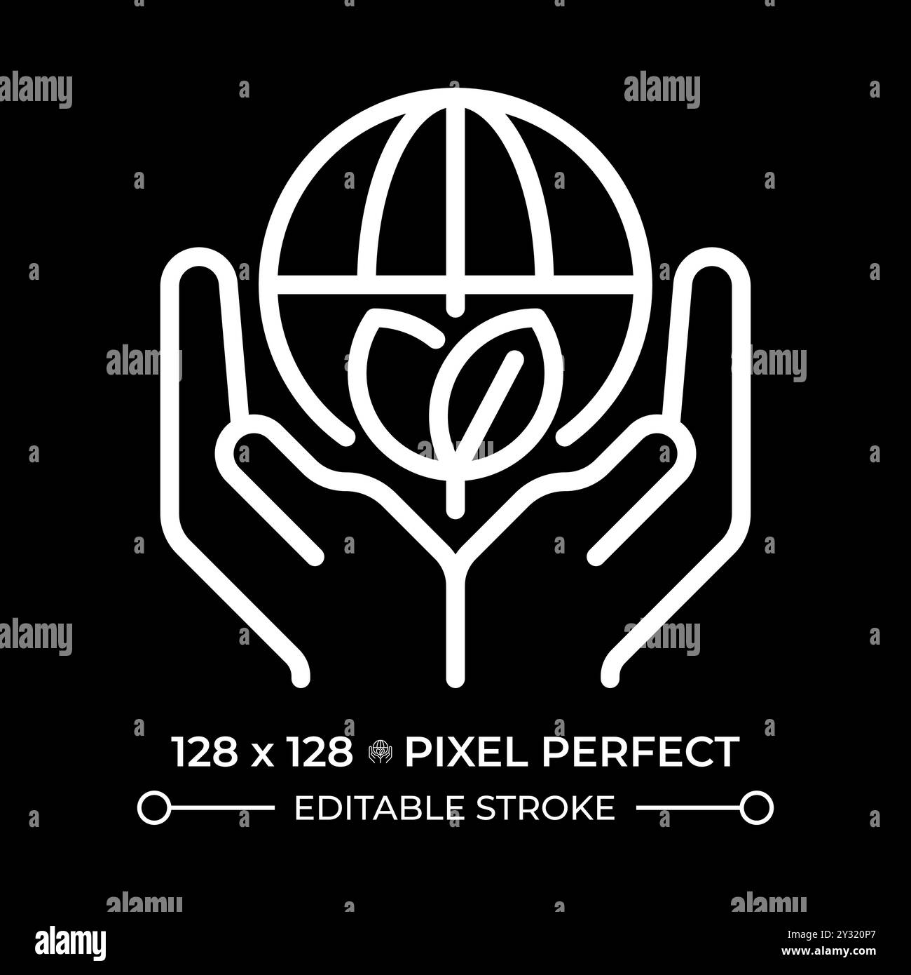 Environmental protection white linear icon for dark theme Stock Vector ...