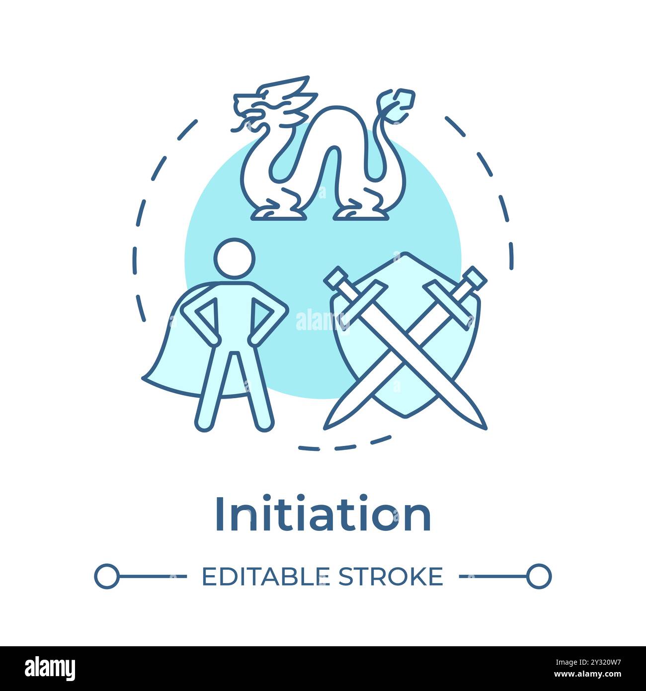 Journey story initiation multi color concept icon Stock Vector Image ...