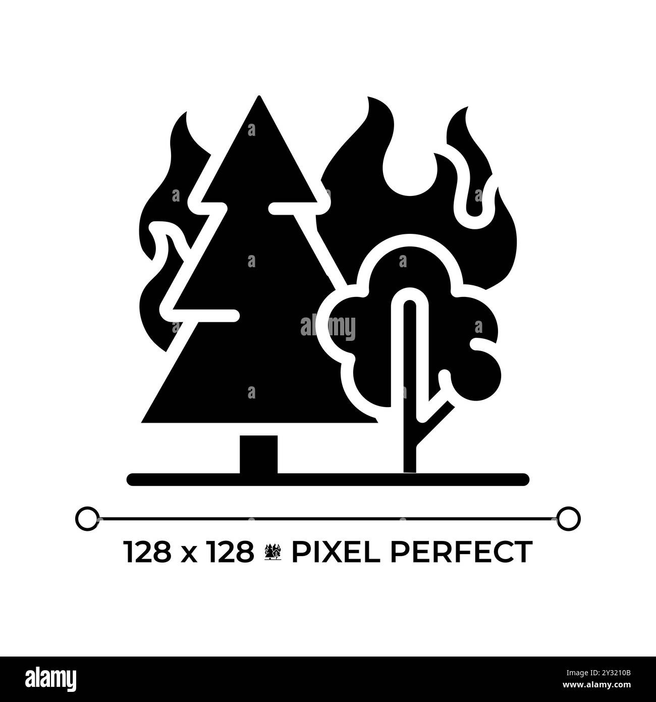 Illustration fire disaster flames Black and White Stock Photos & Images ...