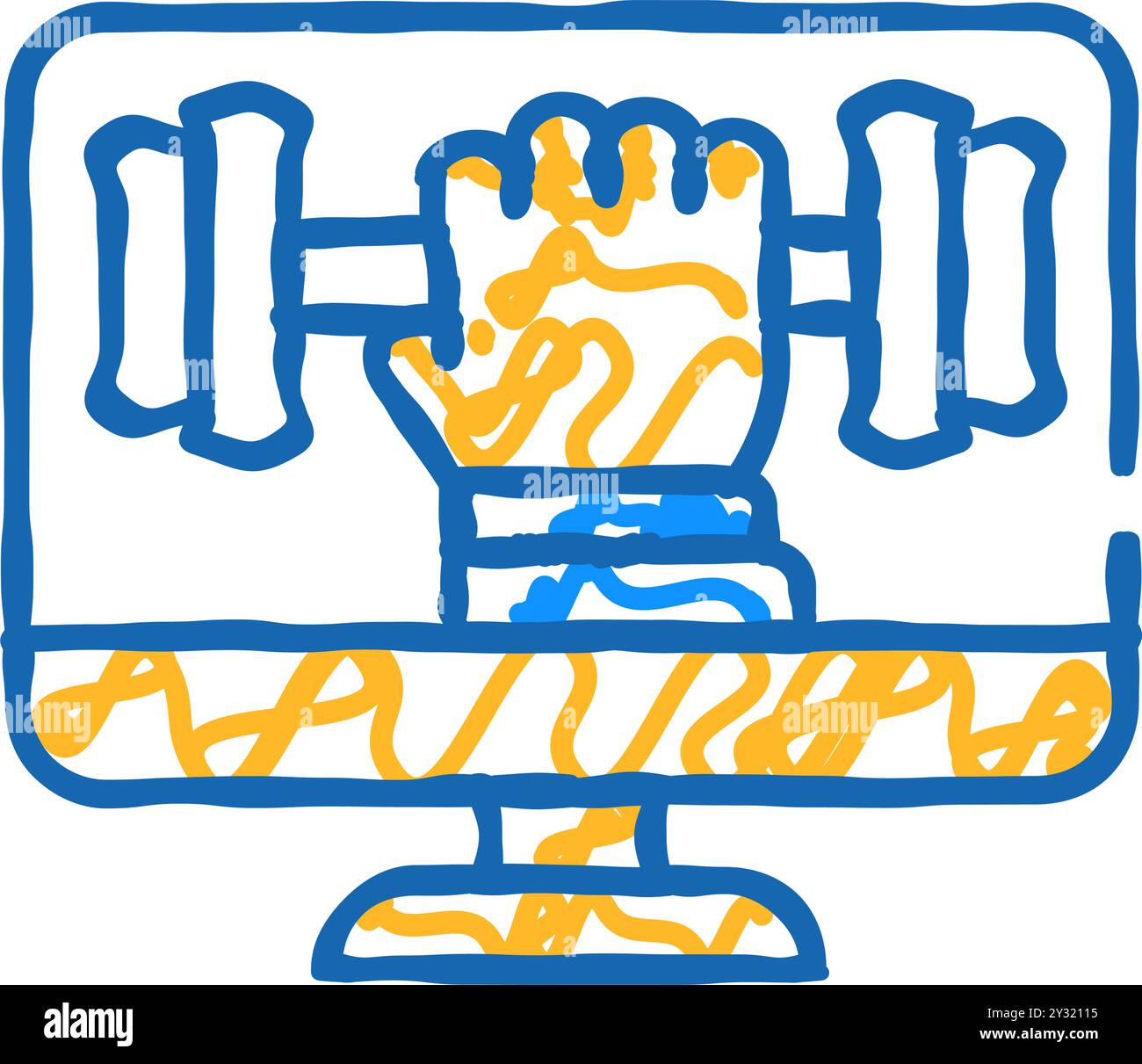 online physical education icon doodle illustration Stock Vector Image ...