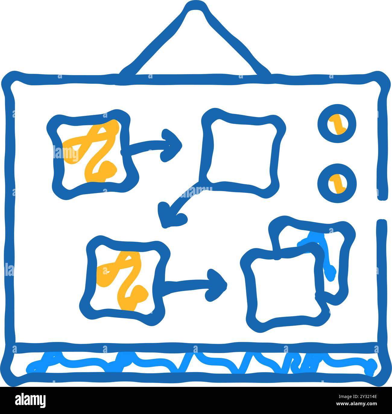 desk with planning and tasks icon doodle illustration Stock Vector ...