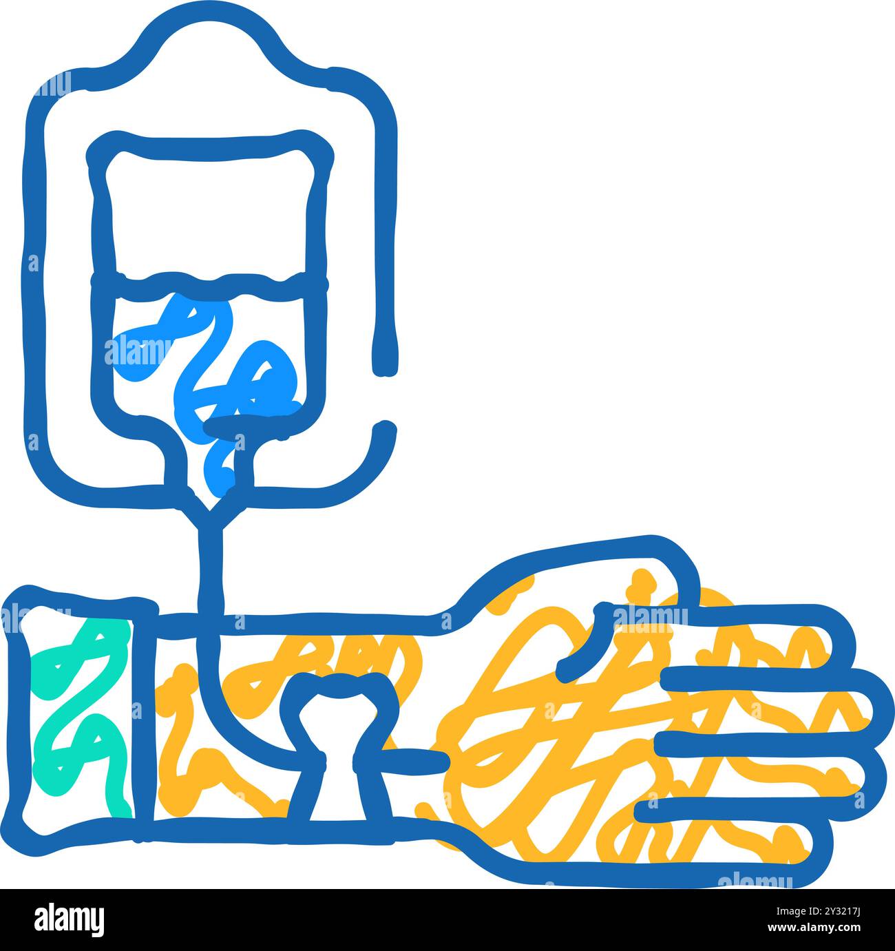 patient hand with dropper icon doodle illustration Stock Vector Image ...