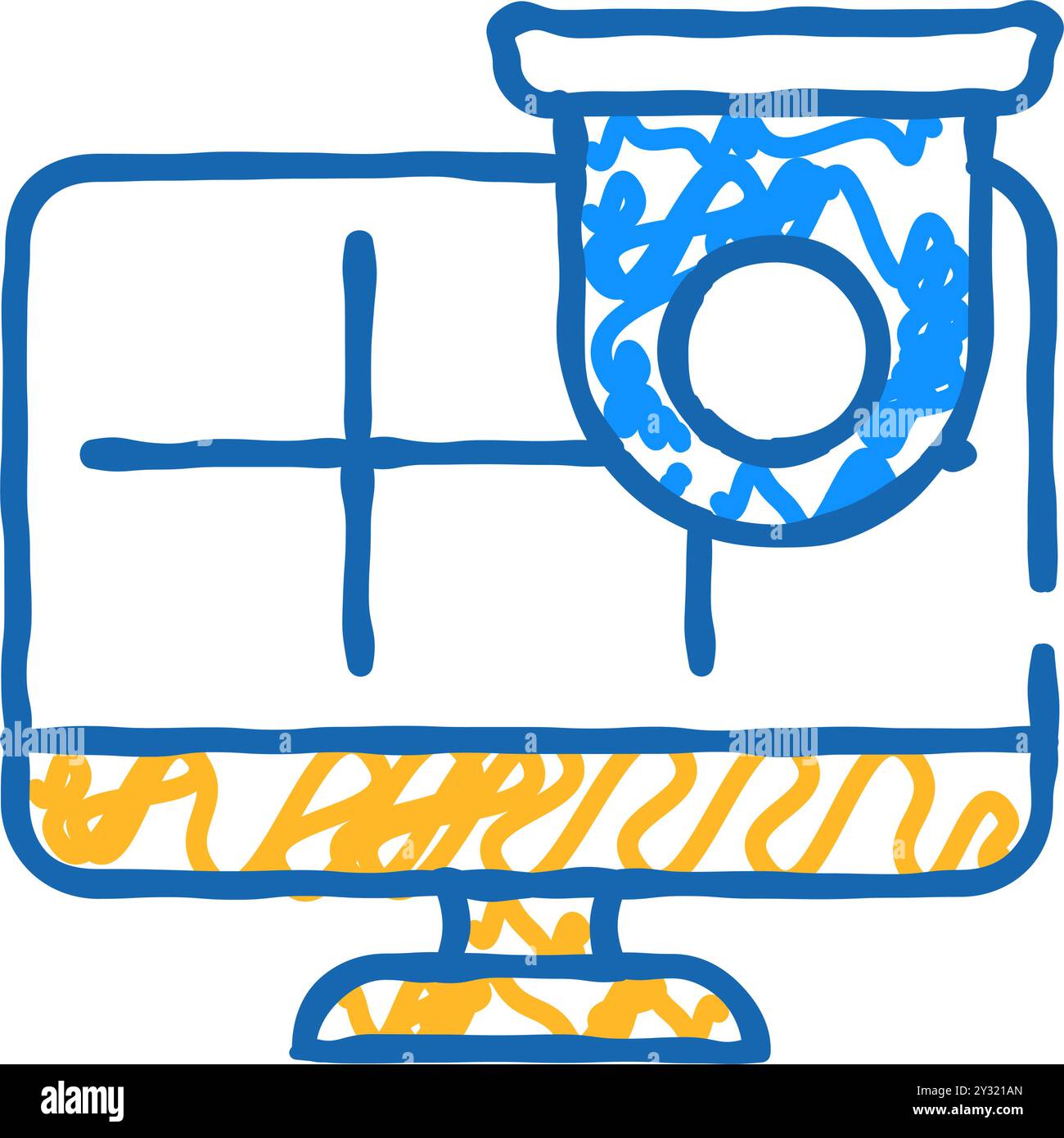 cctv security camera system icon doodle illustration Stock Vector Image ...