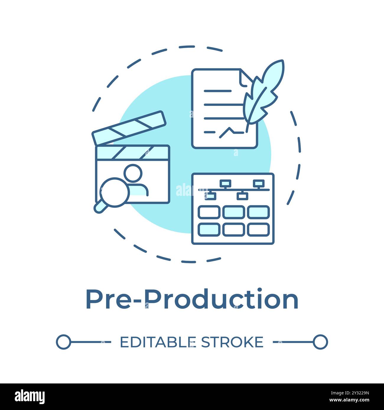 Film pre-production multi color concept icon Stock Vector Image & Art ...