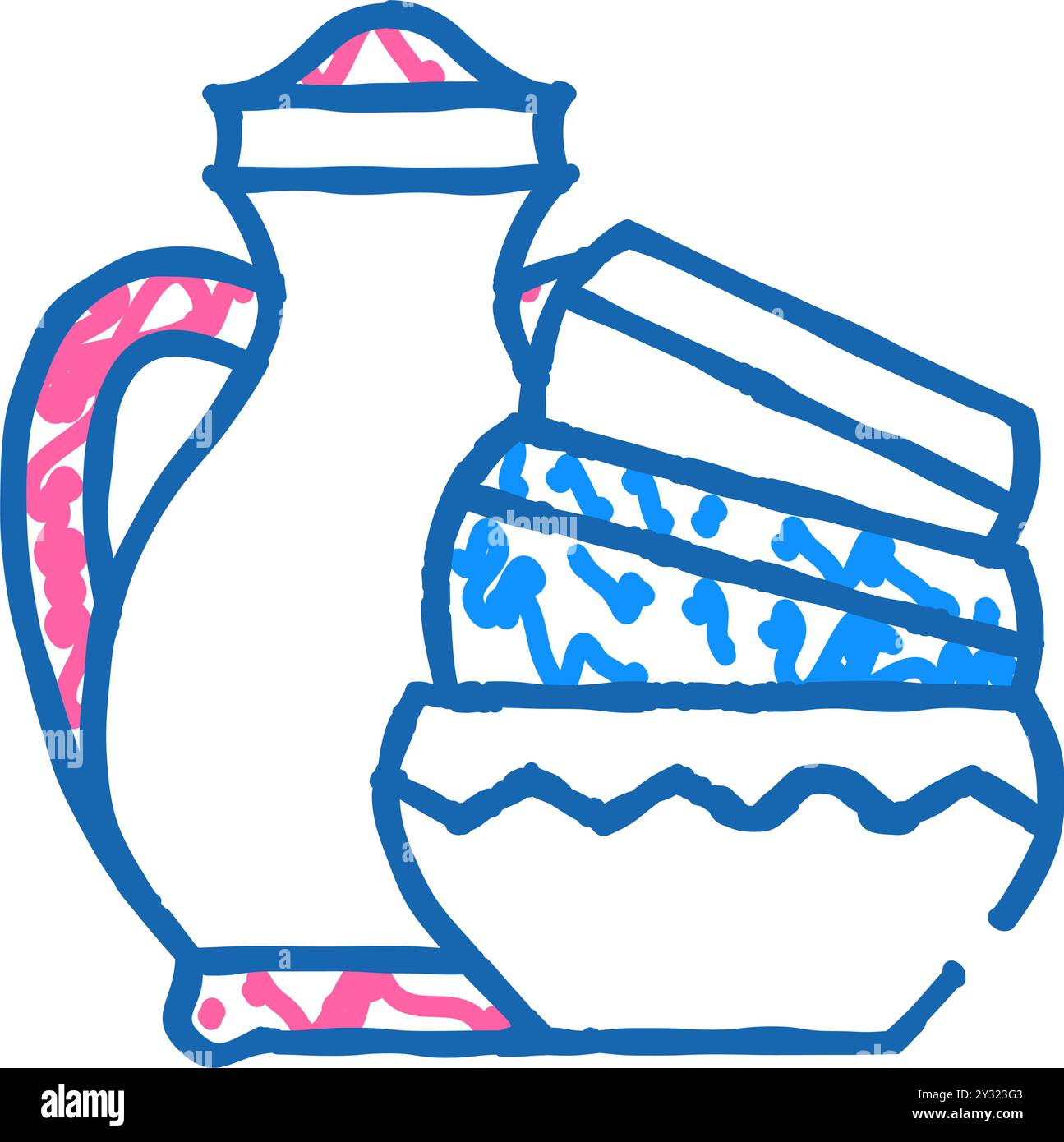 finished pottery products icon doodle illustration Stock Vector Image ...