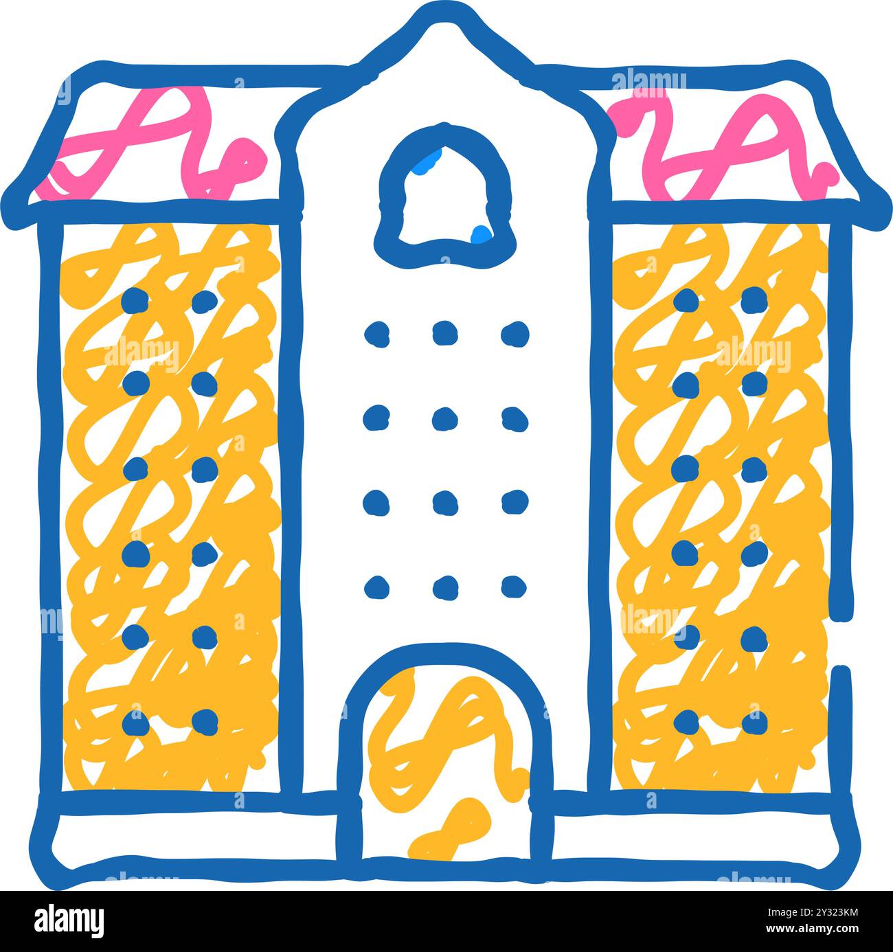 university building icon doodle illustration Stock Vector Image & Art ...