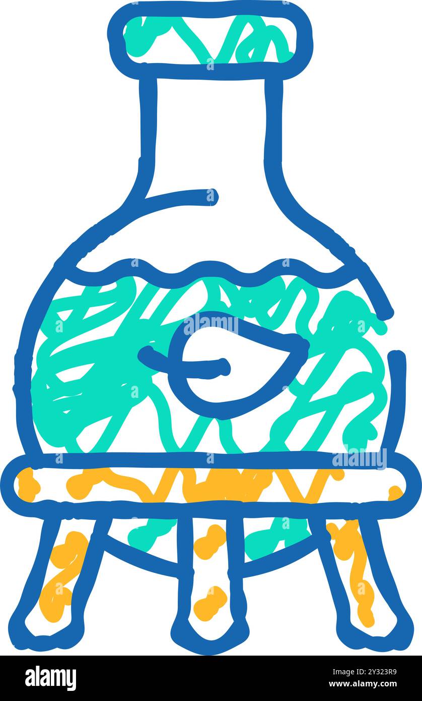 laboratory production bio fuel icon doodle illustration Stock Vector ...