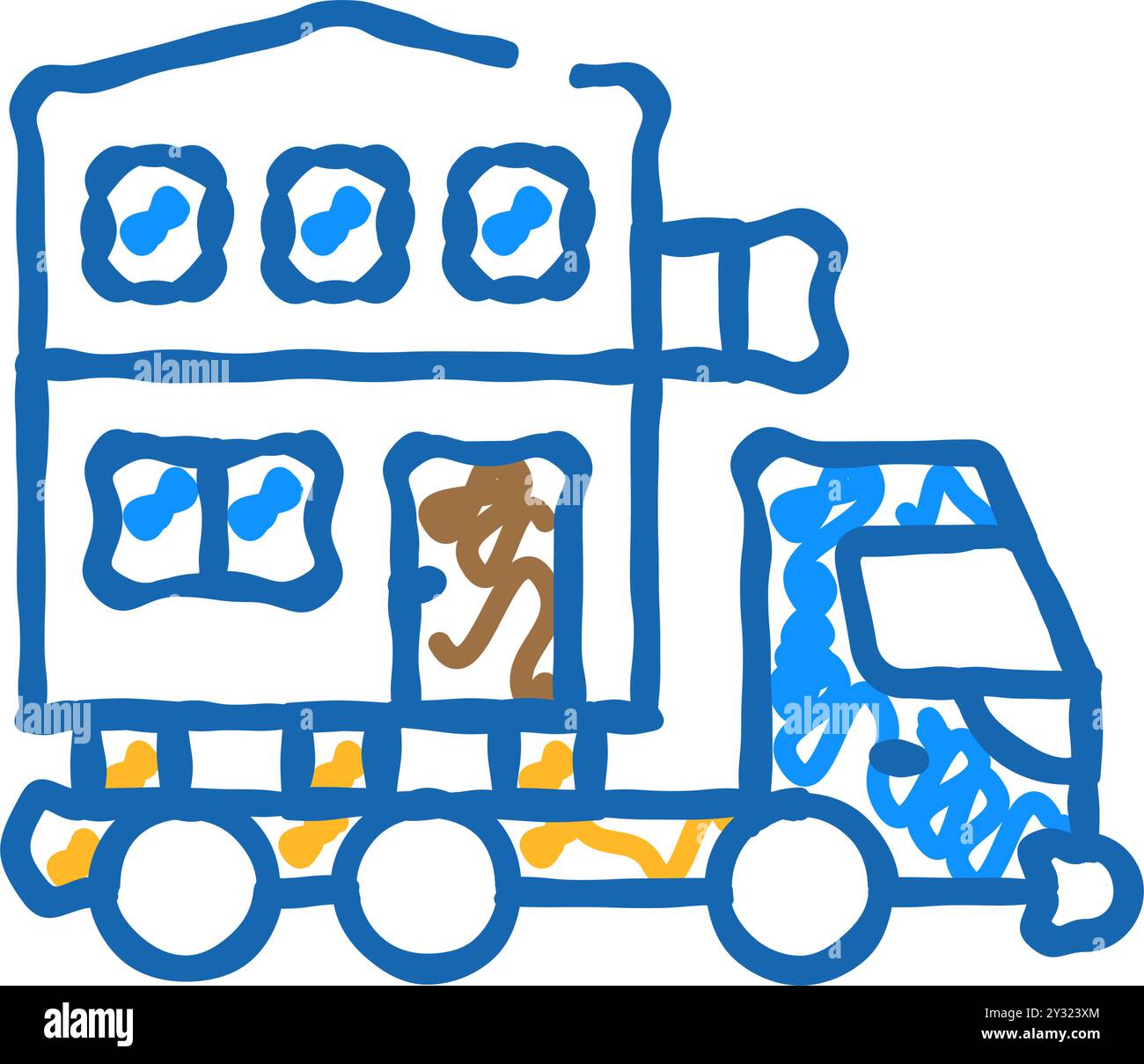 house building transportation icon doodle illustration Stock Vector ...