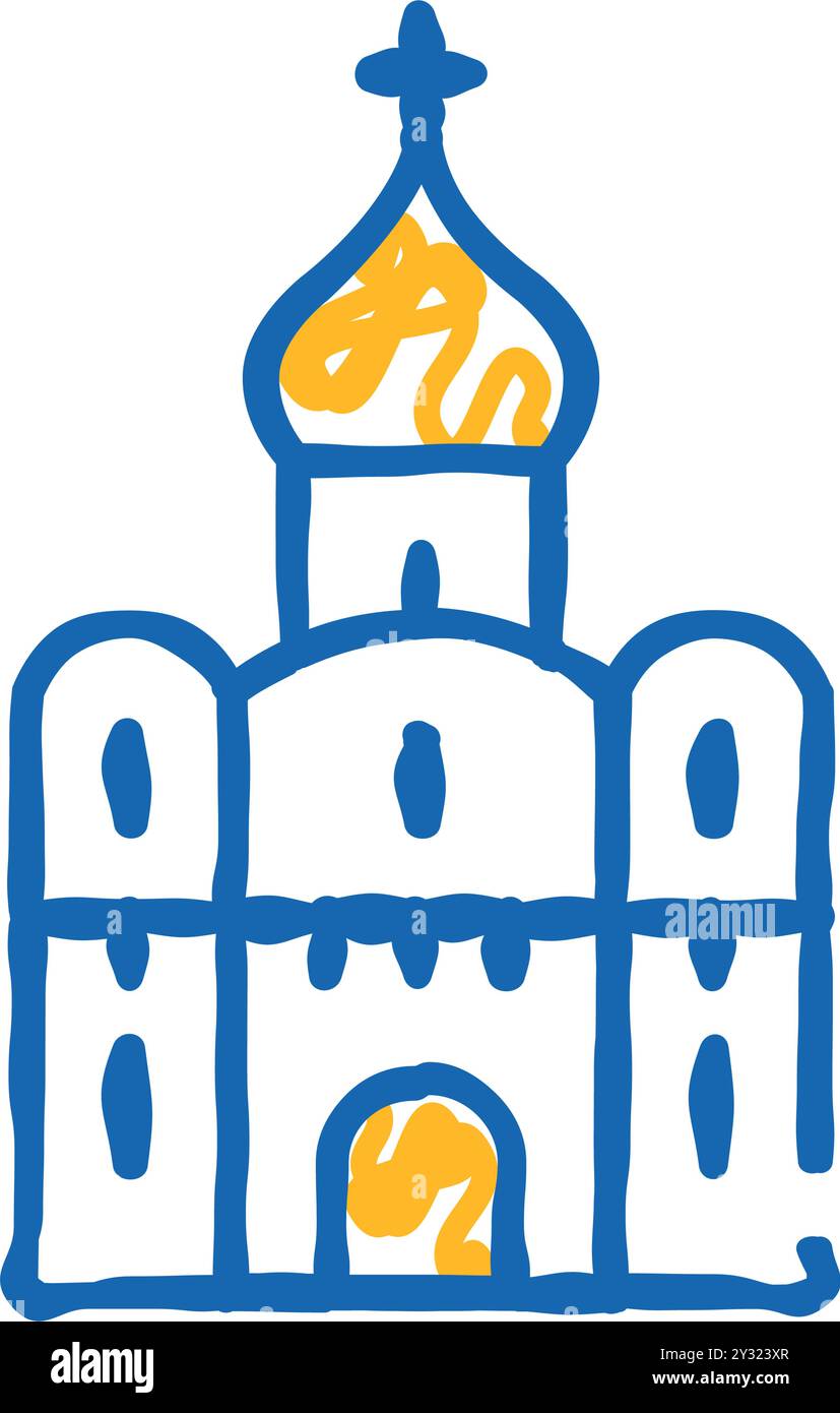 church religion building icon doodle illustration Stock Vector Image ...