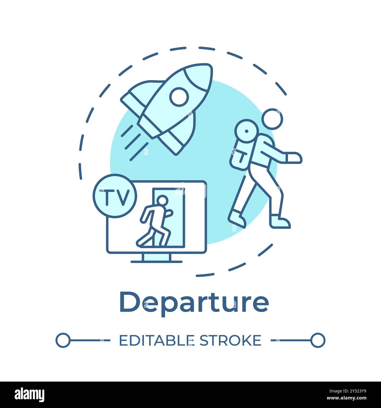 Character departure multi color concept icon Stock Vector Image & Art ...