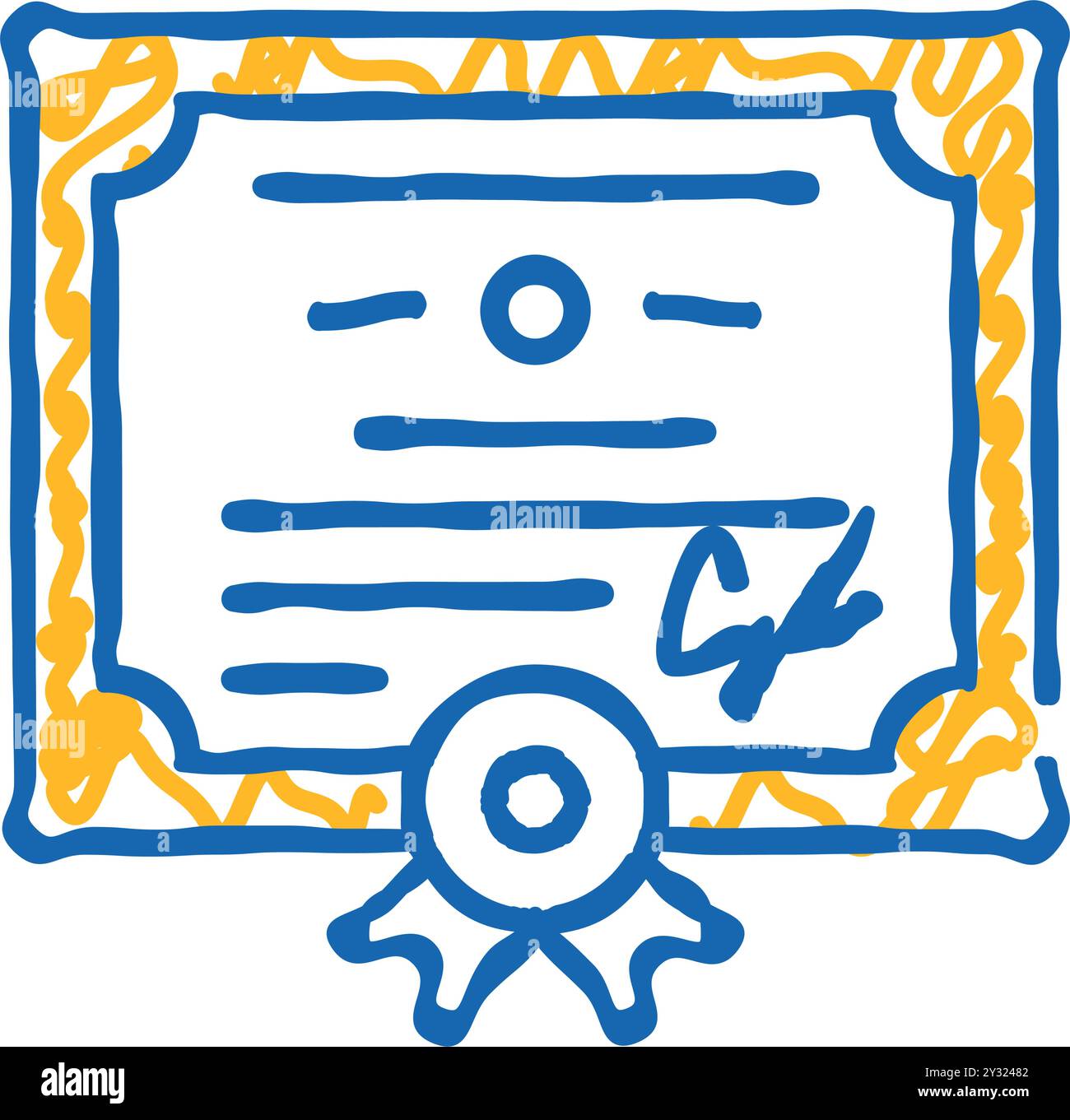 university diploma icon doodle illustration Stock Vector Image & Art ...