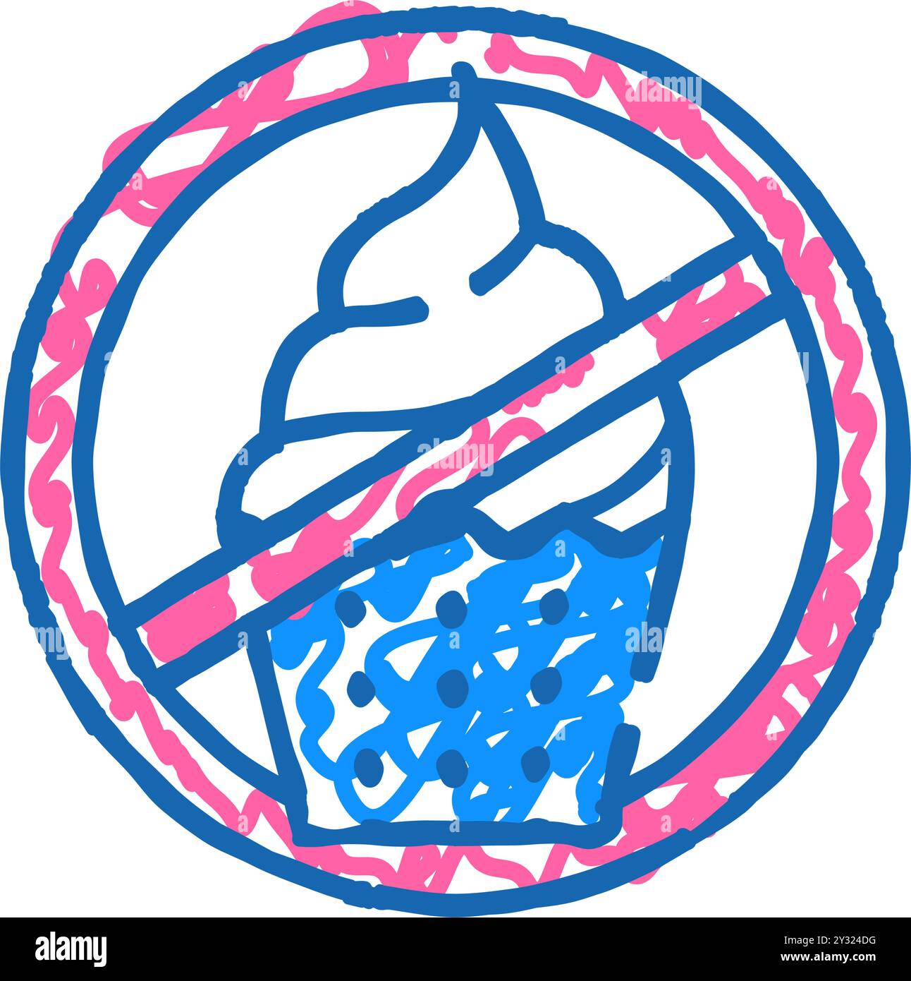 sweet cake food stop eat icon doodle illustration Stock Vector Image ...