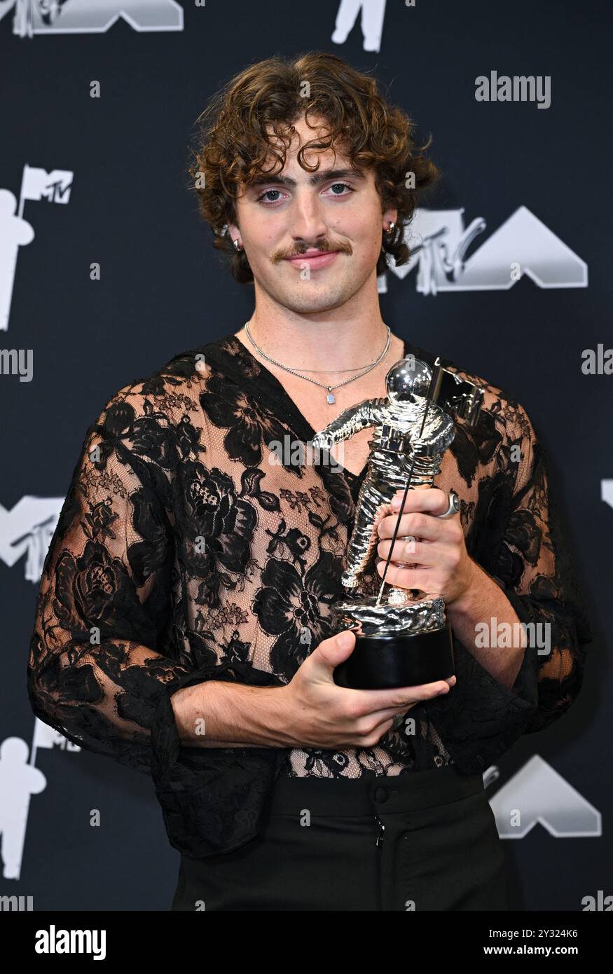 New York, USA. September 11th, 2024. Benson Boone in the Press Room at ...