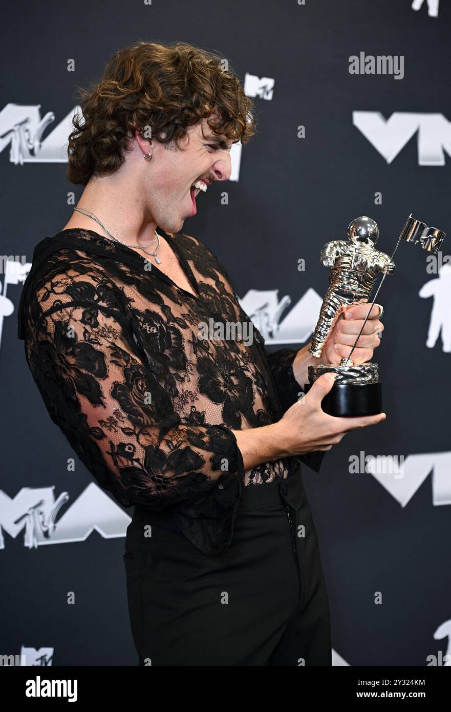 New York, USA. September 11th, 2024. Benson Boone in the Press Room at ...