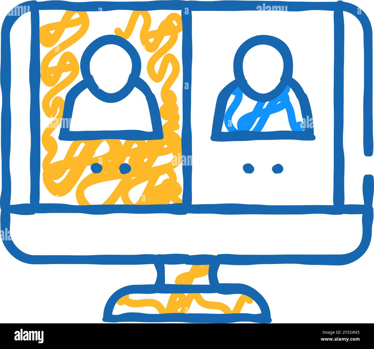 online video conference icon doodle illustration Stock Vector Image ...