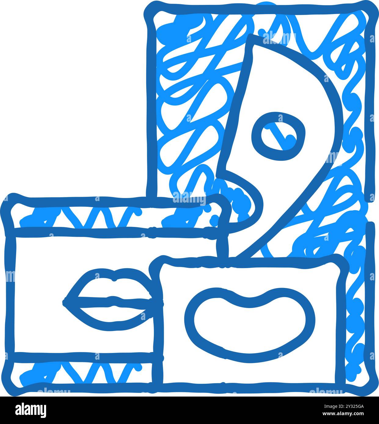 eye and lips patches icon doodle illustration Stock Vector Image & Art ...