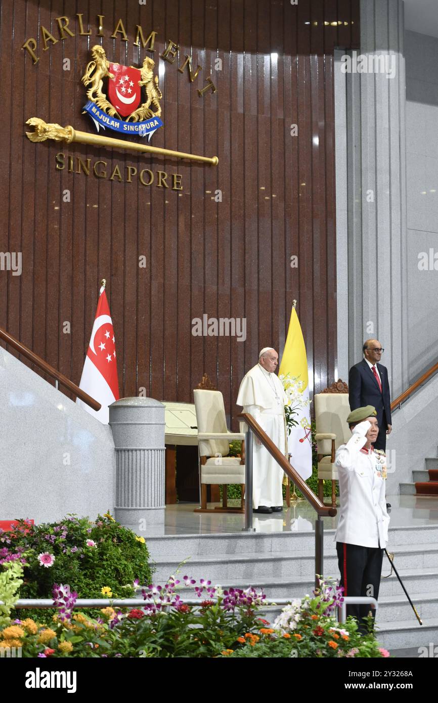 **NO LIBRI** Singapore, Dili, 2024/9/12 . Pope Francis attends a ...