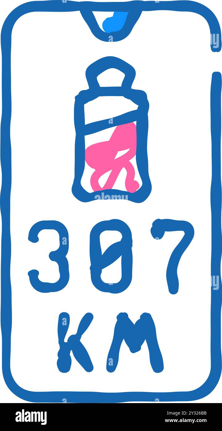 monitoring battery health and charge phone app icon doodle illustration ...