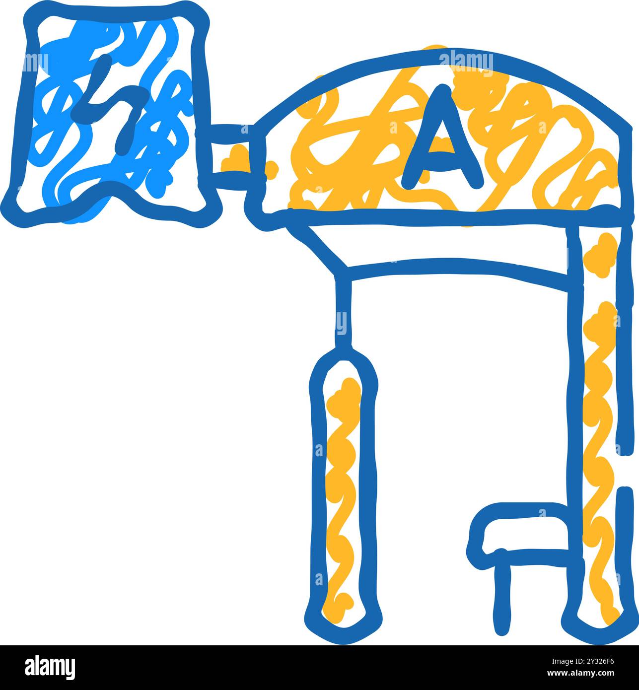 bus stop with pantograph icon doodle illustration Stock Vector Image ...