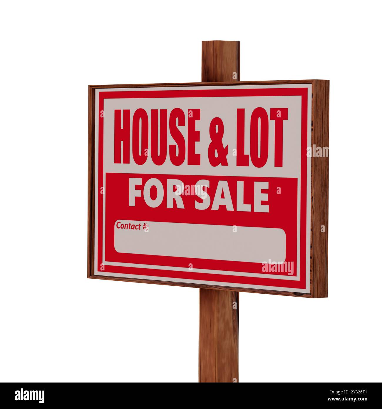 for sale sign isolated on white 3d illustration Stock Photo - Alamy