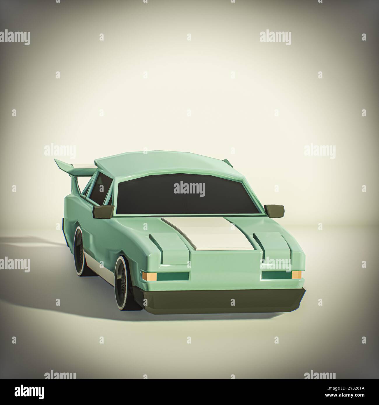 low poly car isolated on white background 3d illustration Stock Photo ...
