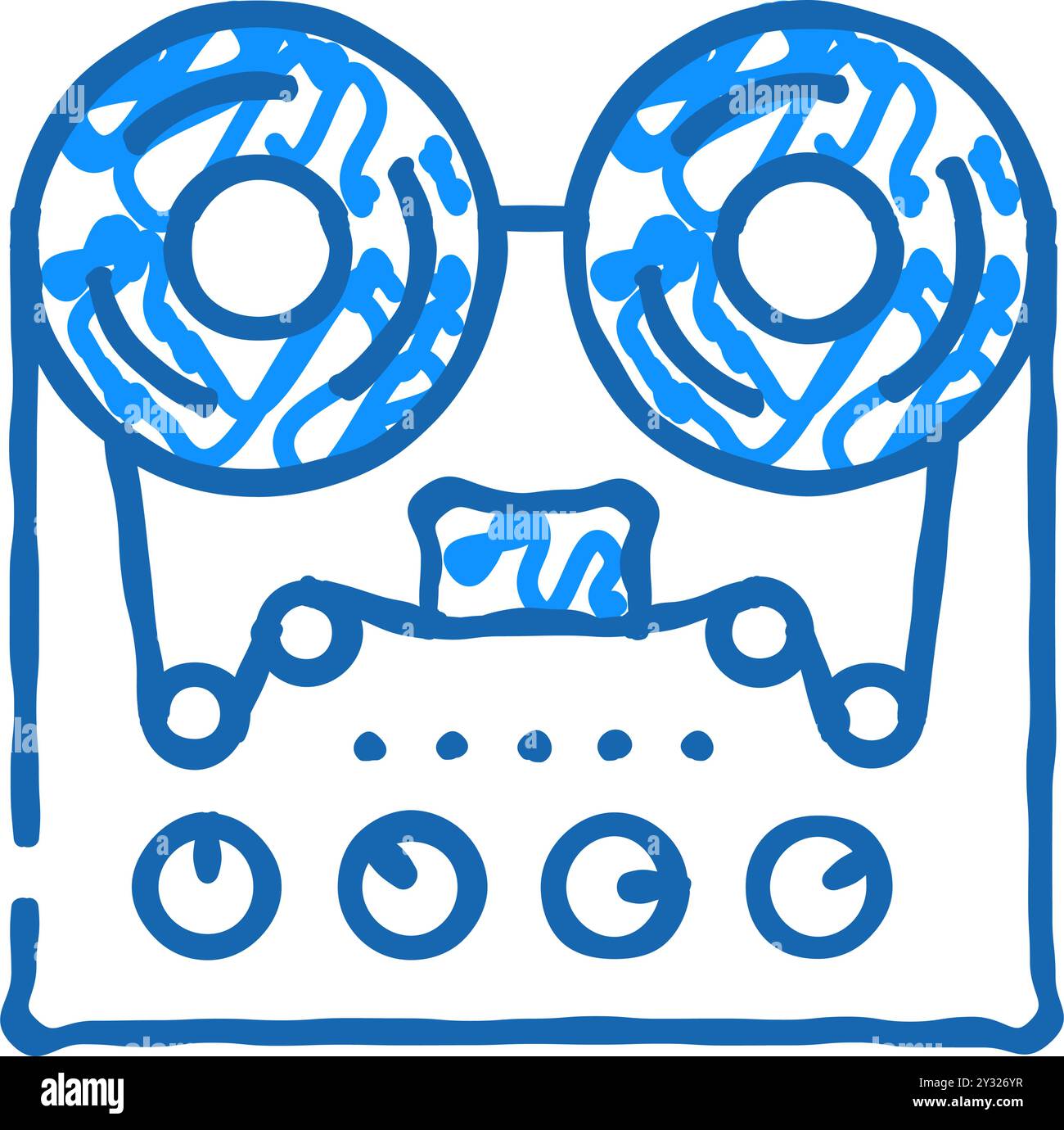 reel-to-reel tape player icon doodle illustration Stock Vector Image ...
