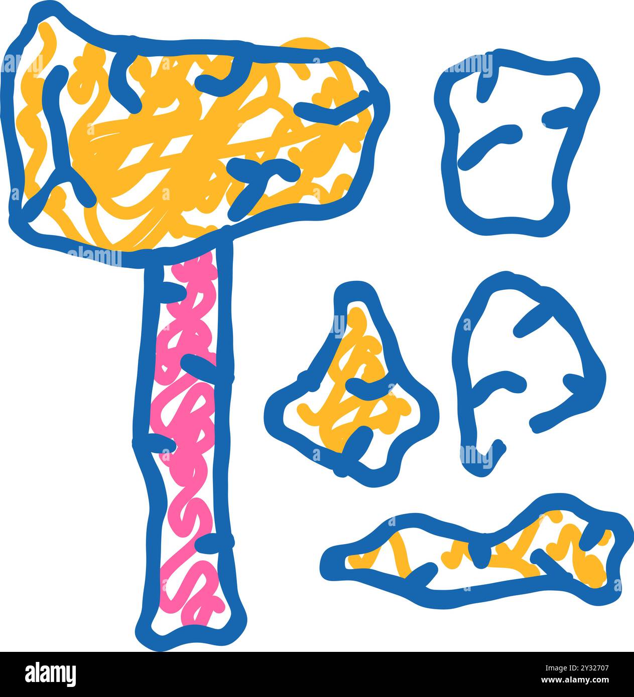 stone age things museum exhibit icon doodle illustration Stock Vector ...