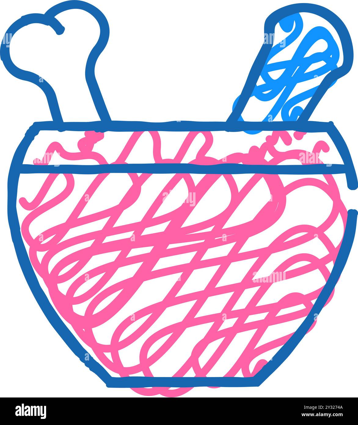 mortar with bone icon doodle illustration Stock Vector Image & Art - Alamy