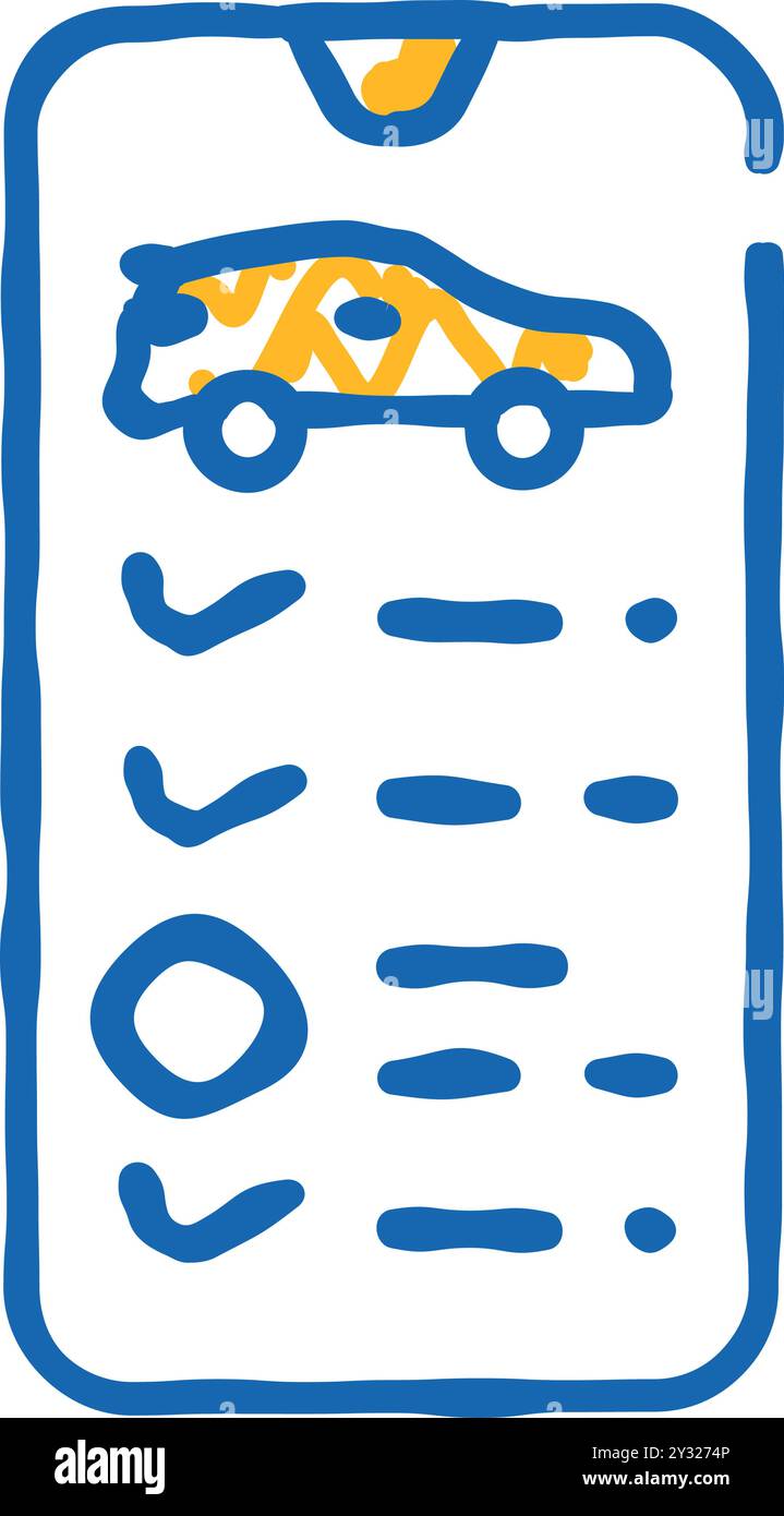 phone checklist repair service icon doodle illustration Stock Vector ...