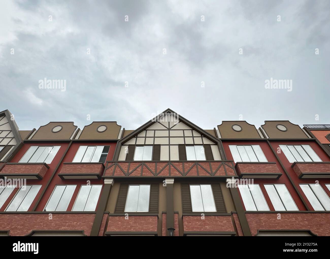 Series of typical Dutch colonial shophouses, a complex of modern Dutch ...