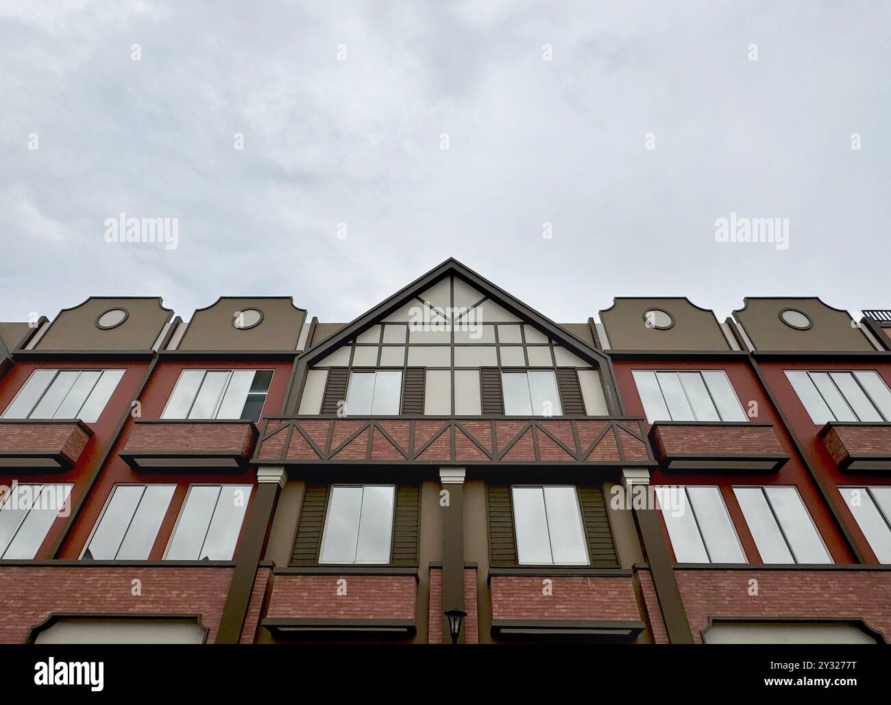 Series of typical Dutch colonial shophouses, a complex of modern Dutch ...