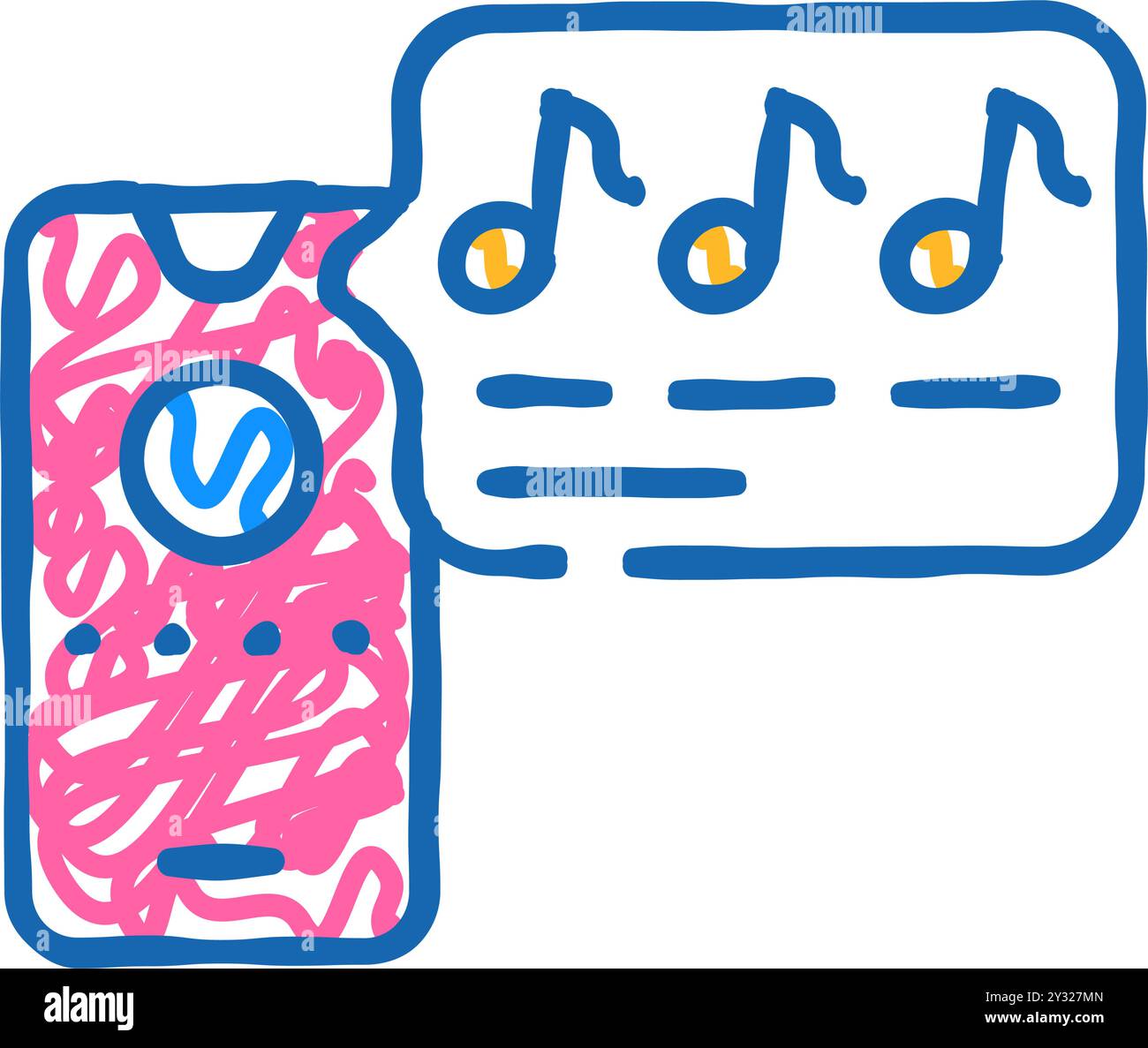 music waiting on ligne of call center icon doodle illustration Stock ...