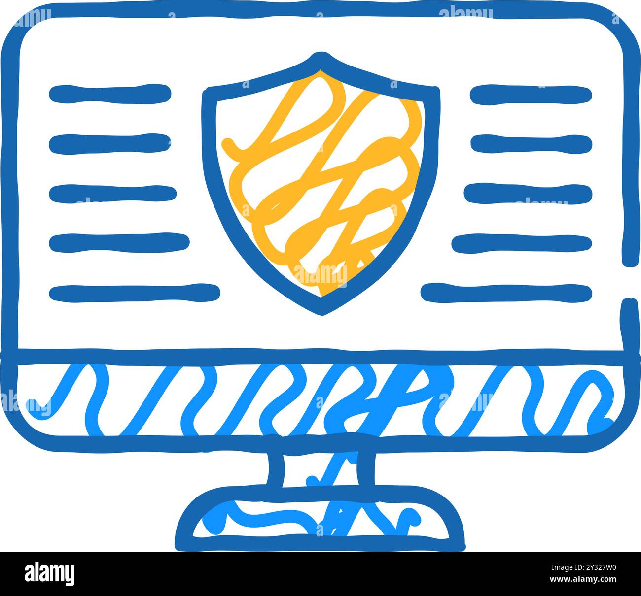 data security operating system icon doodle illustration Stock Vector ...