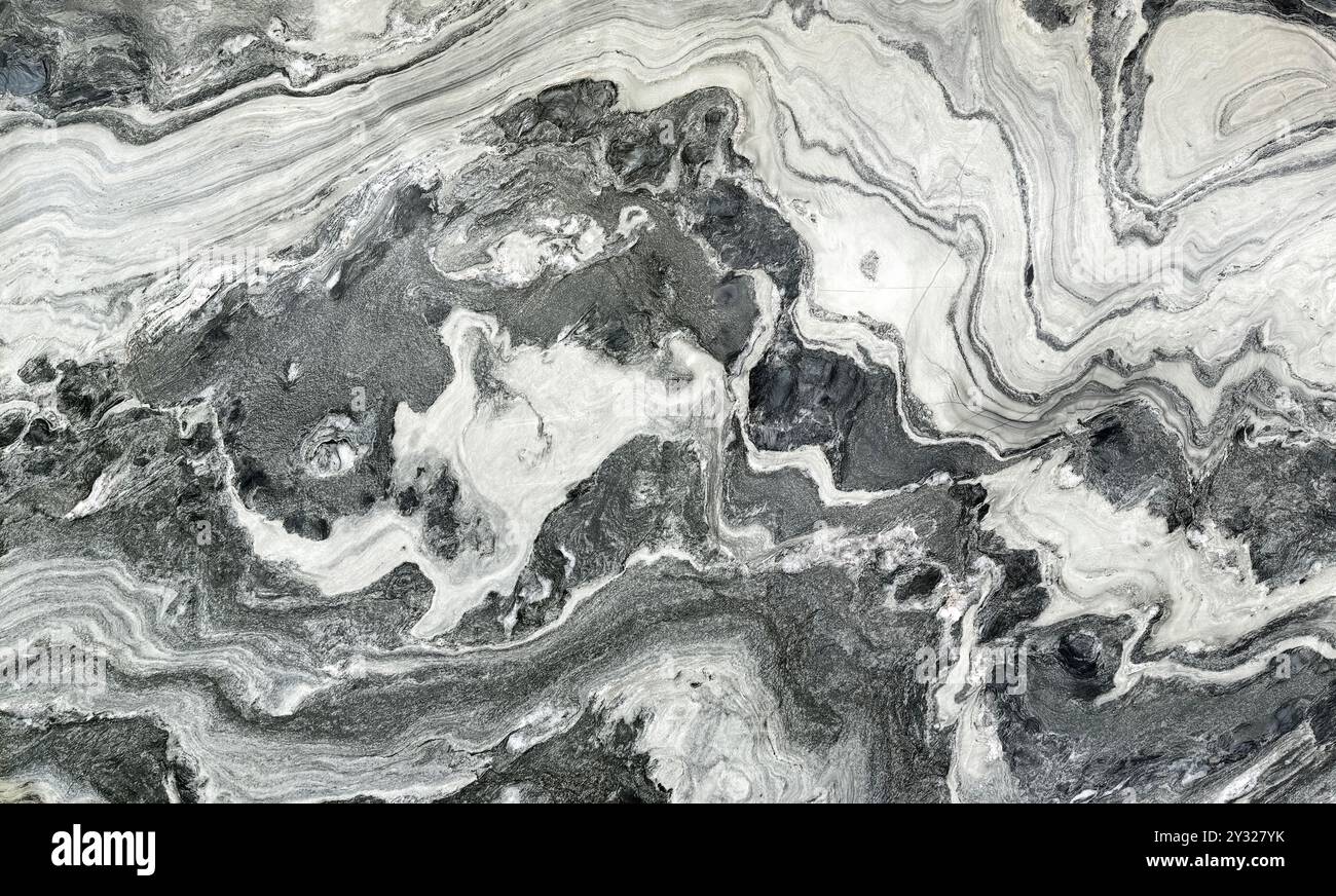 Close up veining of Silver stream marble natural pattern. Panda marble ...