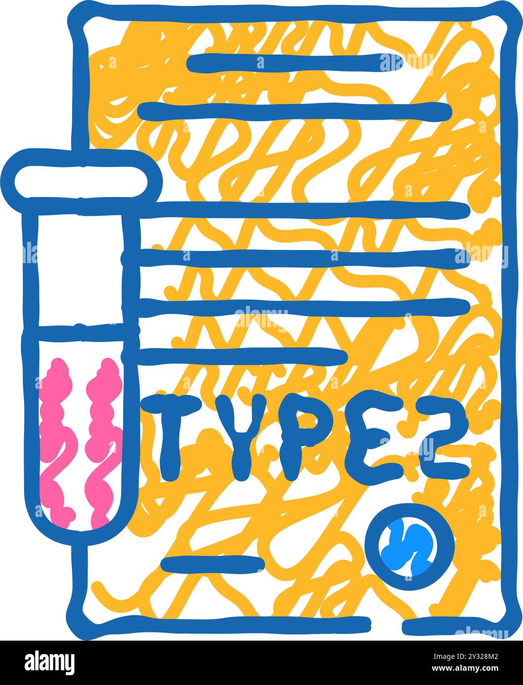 type 2 diabetes flat icon doodle illustration Stock Vector Image & Art ...